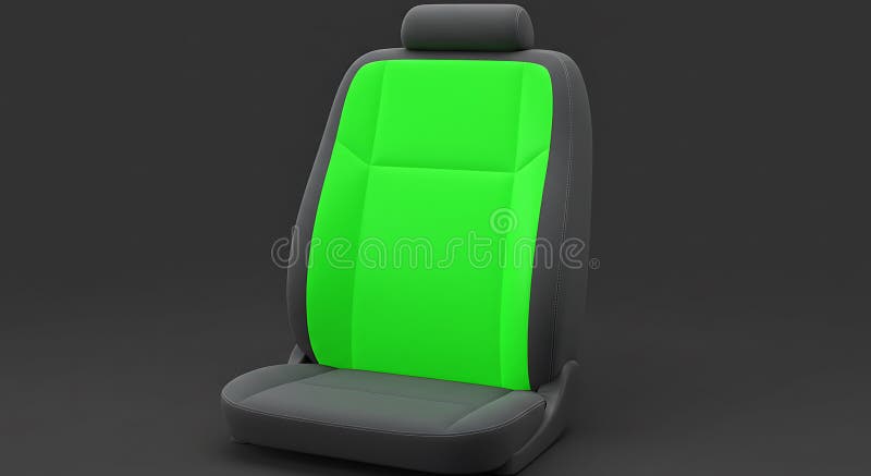 Car Seat with Green Highlight Shows Ergonomic Design and Comfortable ...