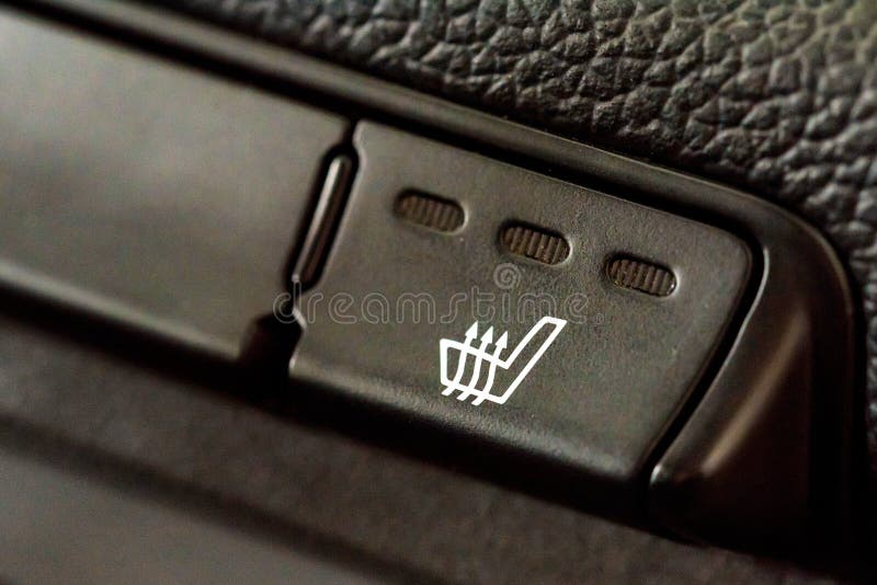 Car Seat Heating Button in Car Interior Stock Image - Image of heat ...