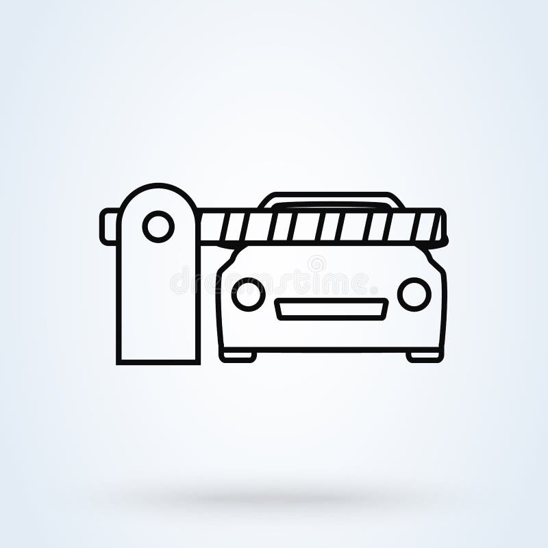 Car Security Barrier Gate. Outline Simple Vector Modern Icon Design ...