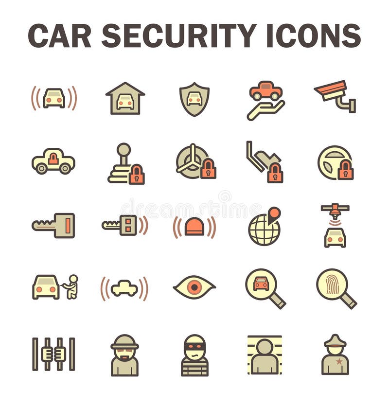 Car security icon stock vector. Illustration of scan - 102373704