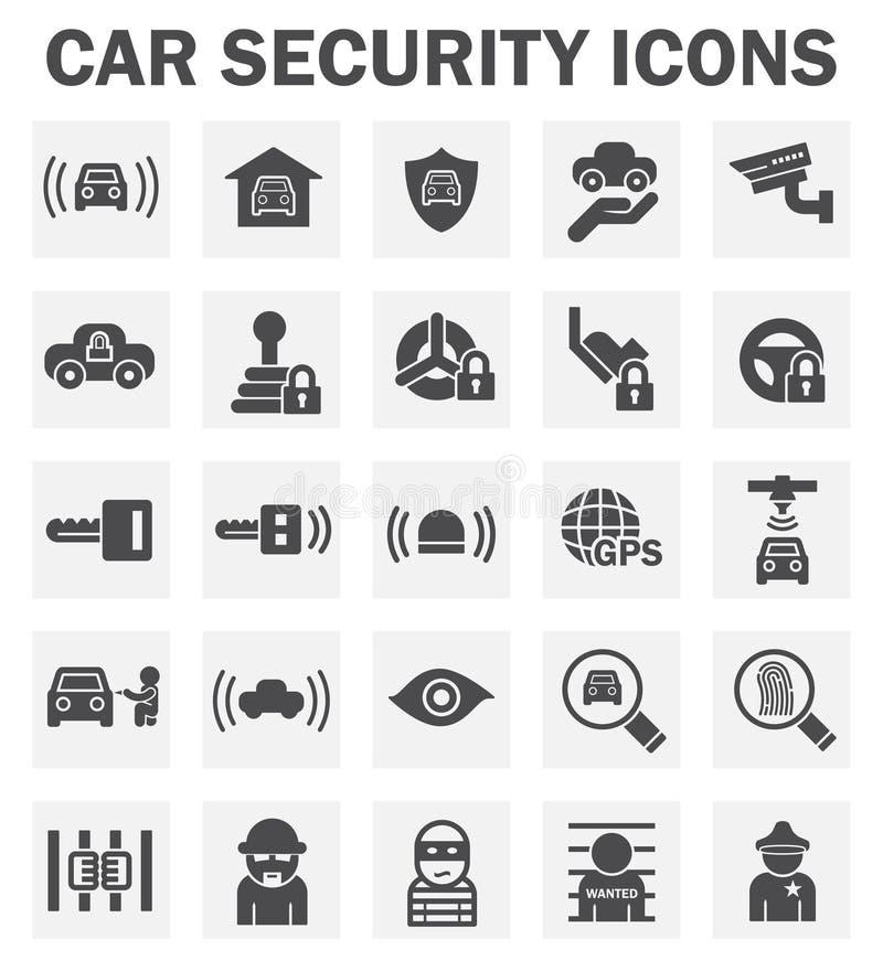 Car security icons stock vector. Illustration of fingerprint - 100030674