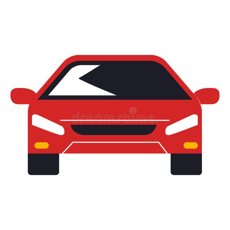 Sedan Car Front View, Vector Illustration Stock Vector - Illustration ...