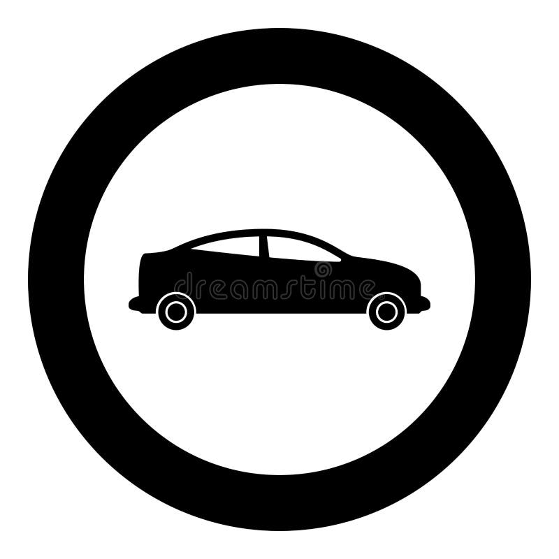 Car Sedan Icon in Circle Round Black Color Vector Illustration Image ...