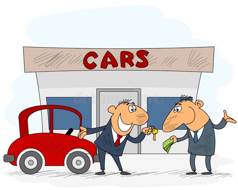 Car selling scene stock vector. Illustration of commerce - 92308410
