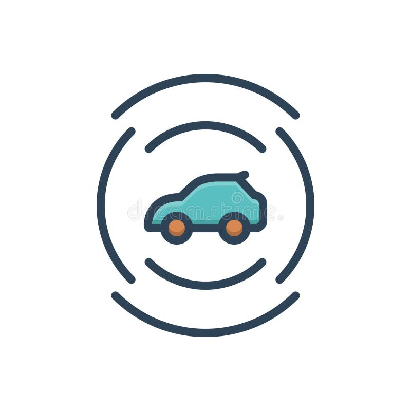 Color Illustration Icon for Car Sensor, Autonomous and Transportation ...