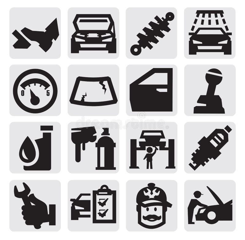 Auto Car Repair Service Icon Symbol Stock Vector - Illustration of ...
