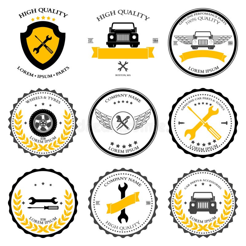 Car Parts, Tools and Accessories Stock Vector - Illustration of ...