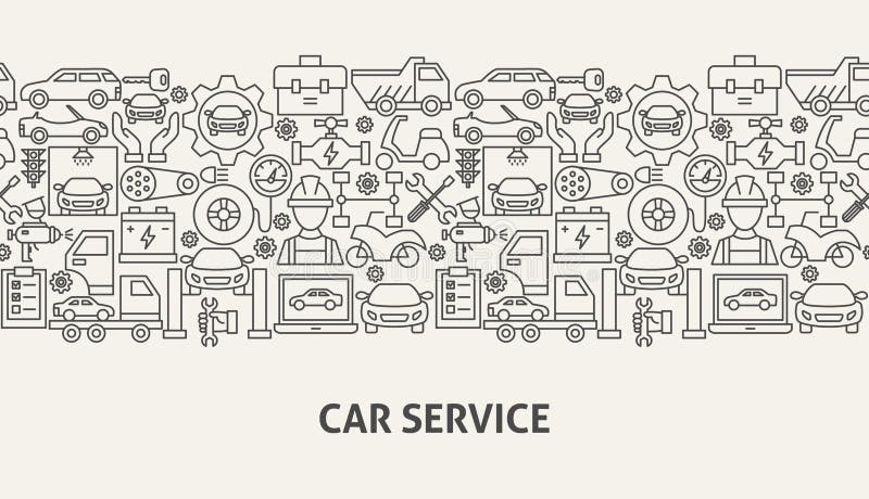 Car Service Banner Concept stock vector. Illustration of spanner ...
