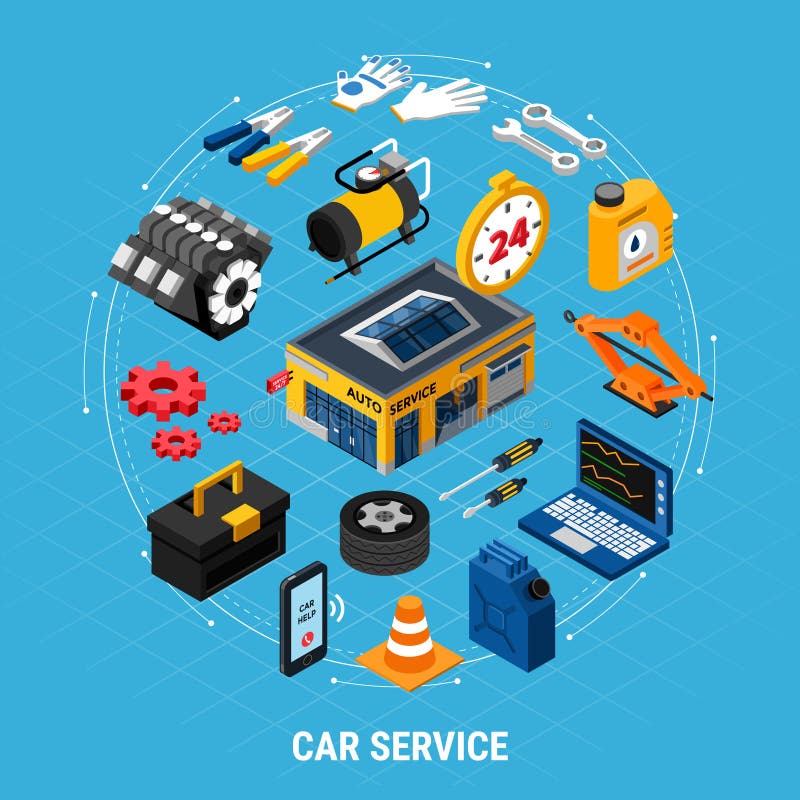 Car Service Concept Illusrtation Stock Vector - Illustration of ...