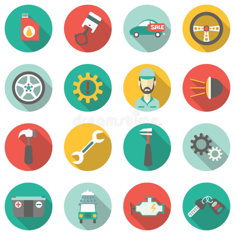Car mechanic icons stock illustration. Illustration of gear - 23582529