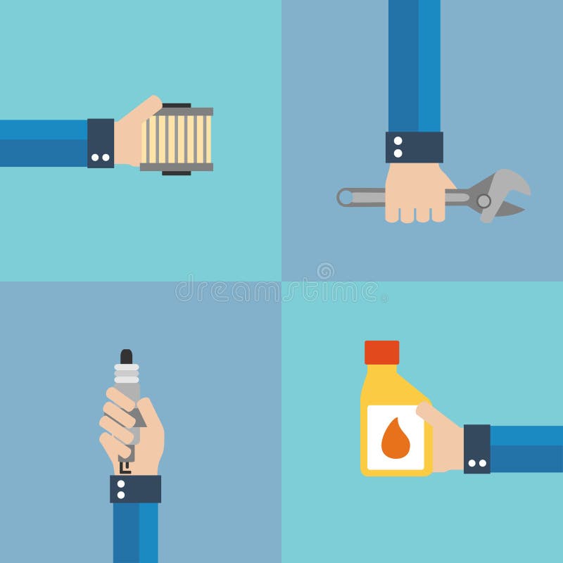 Flat Service Cars Set. Police, Ambulance, Fire Truck, School Bus Stock ...