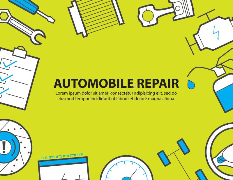 Car Service ,garage, Equipment Background Stock Vector - Illustration ...