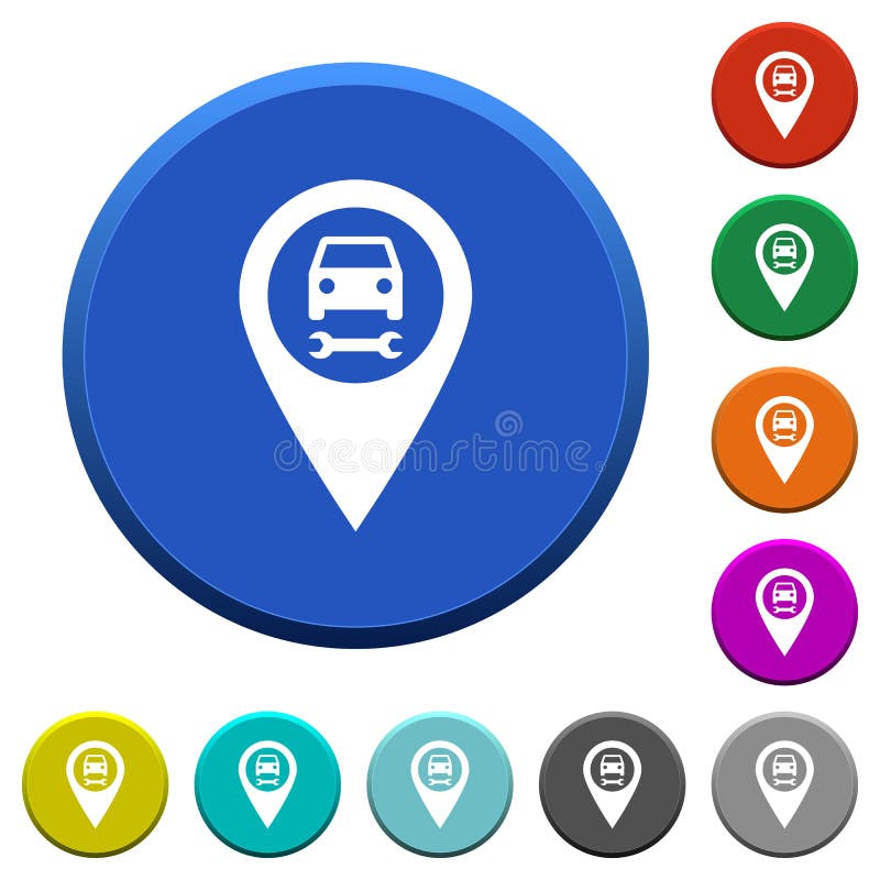 Car Service GPS Map Location Beveled Buttons Stock Vector ... Car Service GPS Map Location Beveled Buttons Stock Vector ...