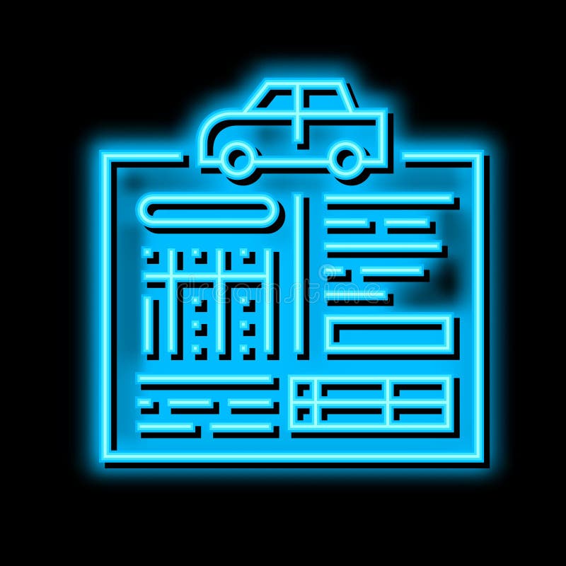 Car Service History Neon Glow Icon Illustration Stock Vector ...