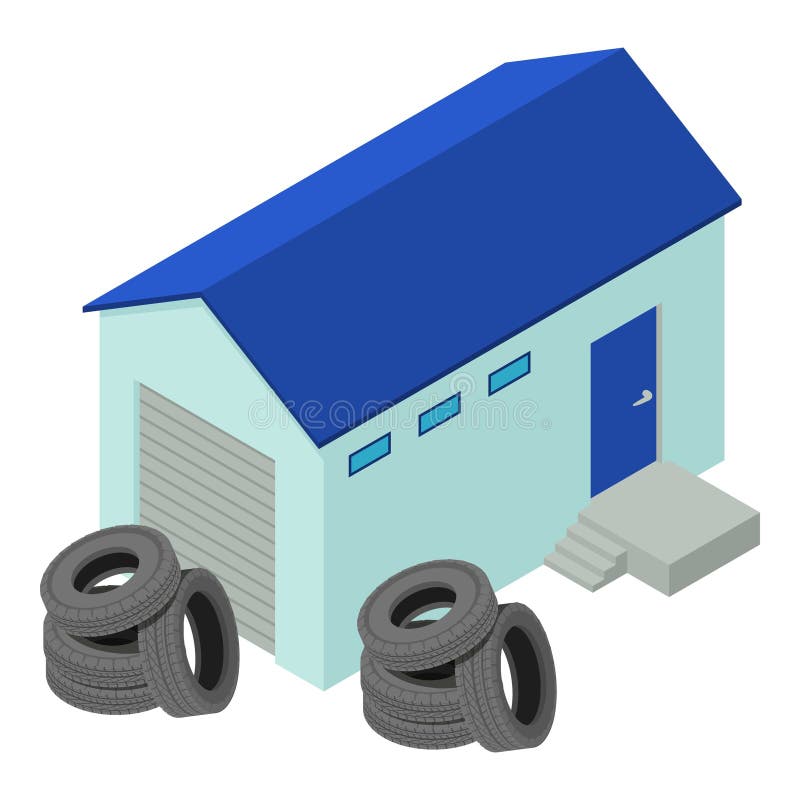 Car Service Icon Isometric Vector. Automobile Tire Near Utility ...