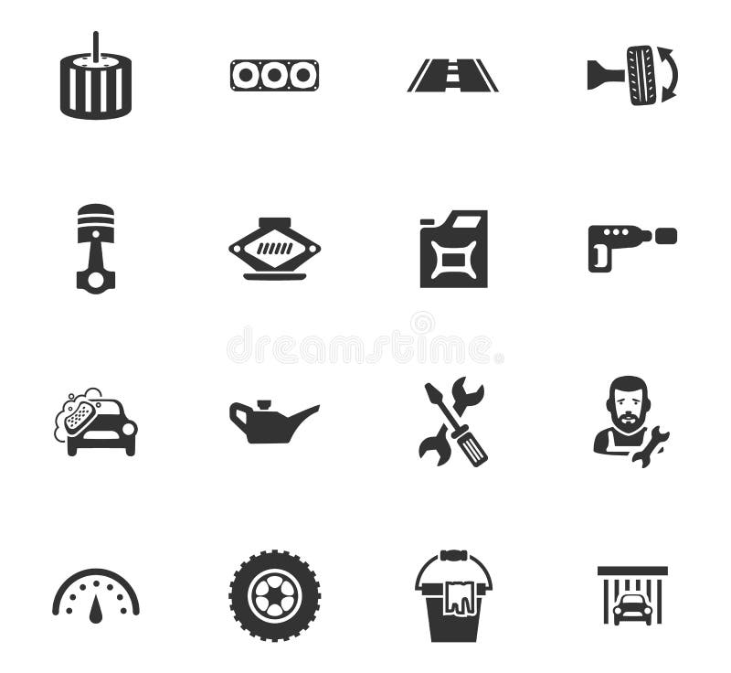 Car service icon set stock vector. Illustration of black - 79814647