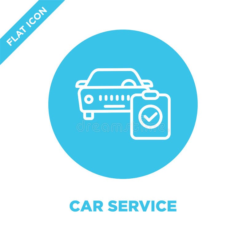 Car Service Icon Vector. Thin Line Car Service Outline Icon Vector ...