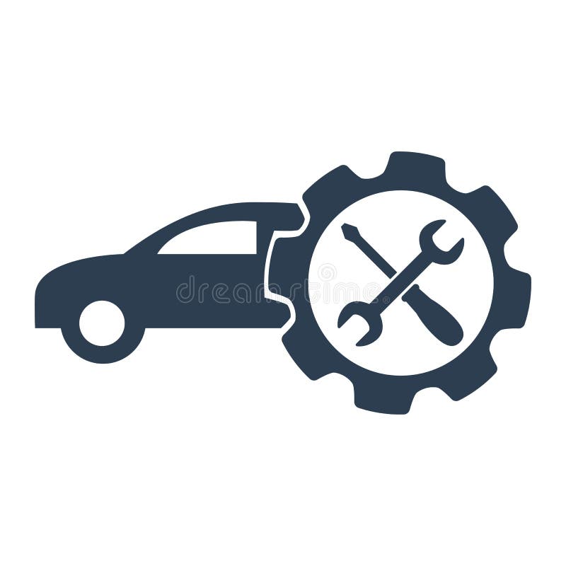 Car Service Icon on White Background. Stock Illustration - Illustration ...