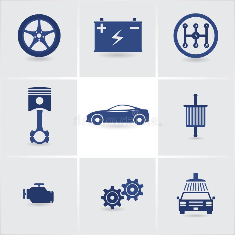 Auto Car Repair Service Icon Symbol Stock Vector - Illustration of ...