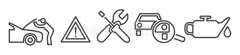 Car Service Icons - Thin Line Icon Collection on White Background ...