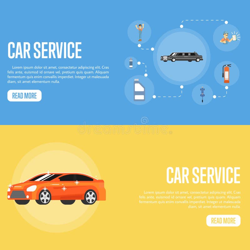 Car service illustration stock vector. Illustration of banner - 77167582