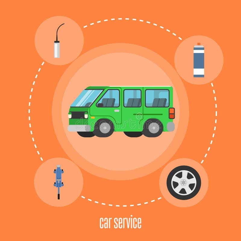 Car service illustration stock vector. Illustration of automotive ...