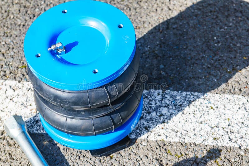 Car in Service. Installing Air Ride Suspension Stock Image - Image of ...