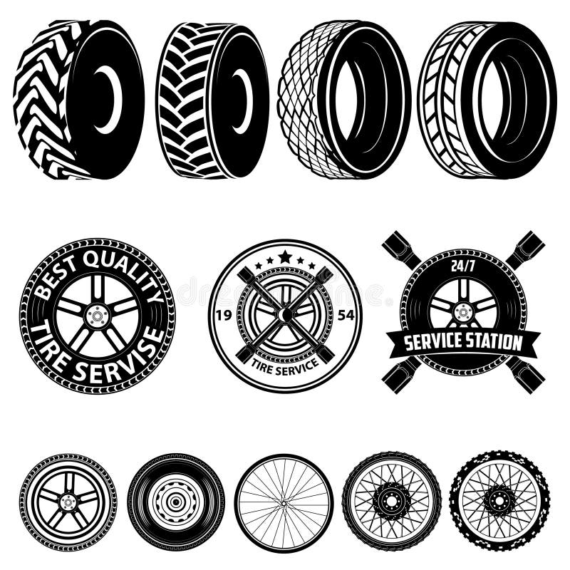 Car Service Labels. Tire Service Label Stock Illustration ...