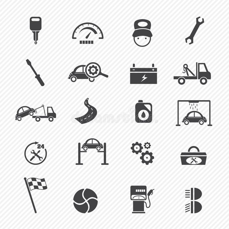 Car service icon set stock illustration. Illustration of clip - 37356258
