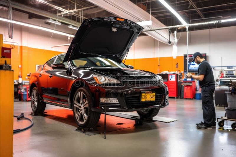 Computer Diagnostics of a Modern Car. Generative AI Stock Illustration ...