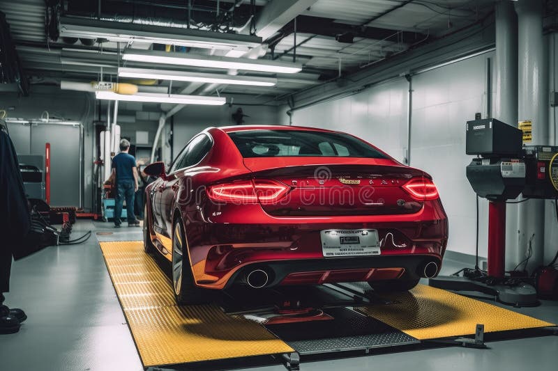 Computer Diagnostics of a Modern Car. Generative AI Stock Illustration ...