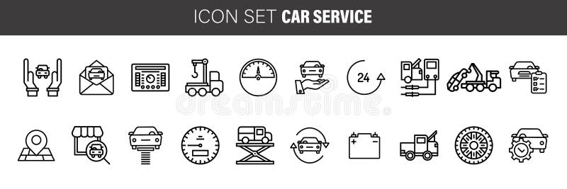 Car Service Line Icons Set Vector Illustration Stock Illustration ... Car Service Line Icons Set Vector Illustration Stock Illustration ...