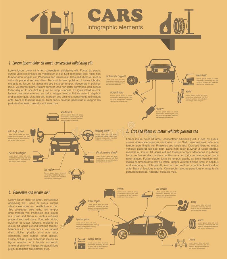 Car Service, Repair Infographics Stock Vector - Illustration of ...