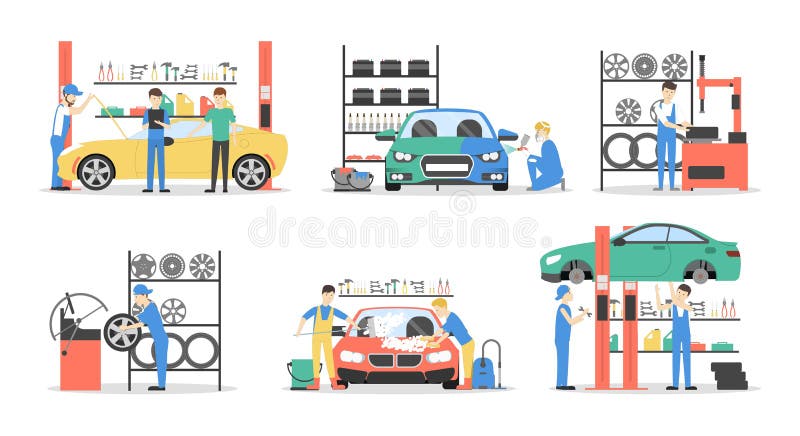 Car service set. stock vector. Illustration of change - 98779265