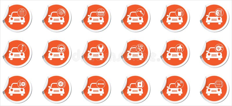 Car Service. Set of Map Pointers Stock Vector - Illustration of ...