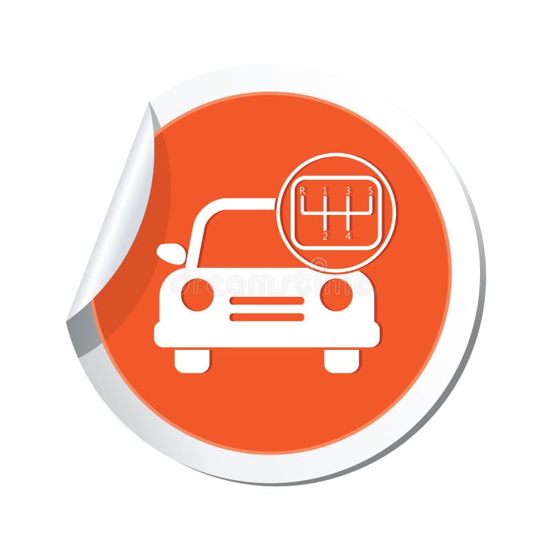 Car with Stick Shift on Sticker Stock Vector - Illustration of place ...