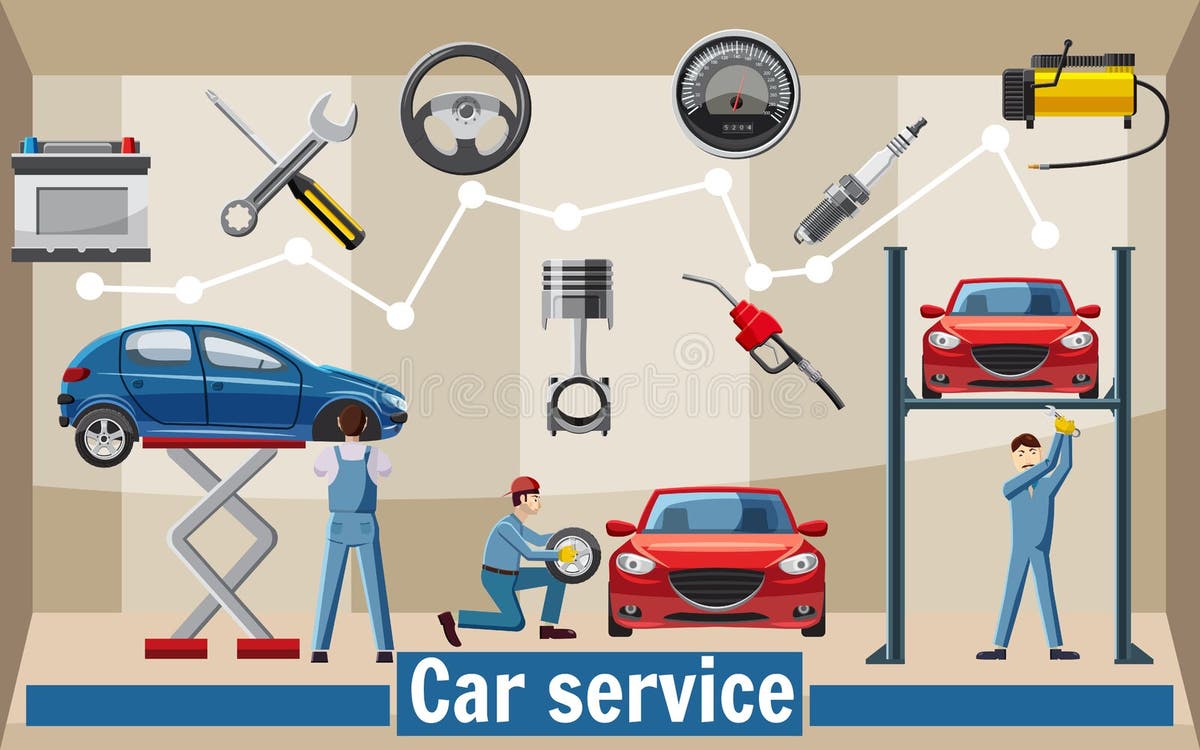 Cartoon Car Service Station Stock Illustrations – 5,179 Cartoon Car ...