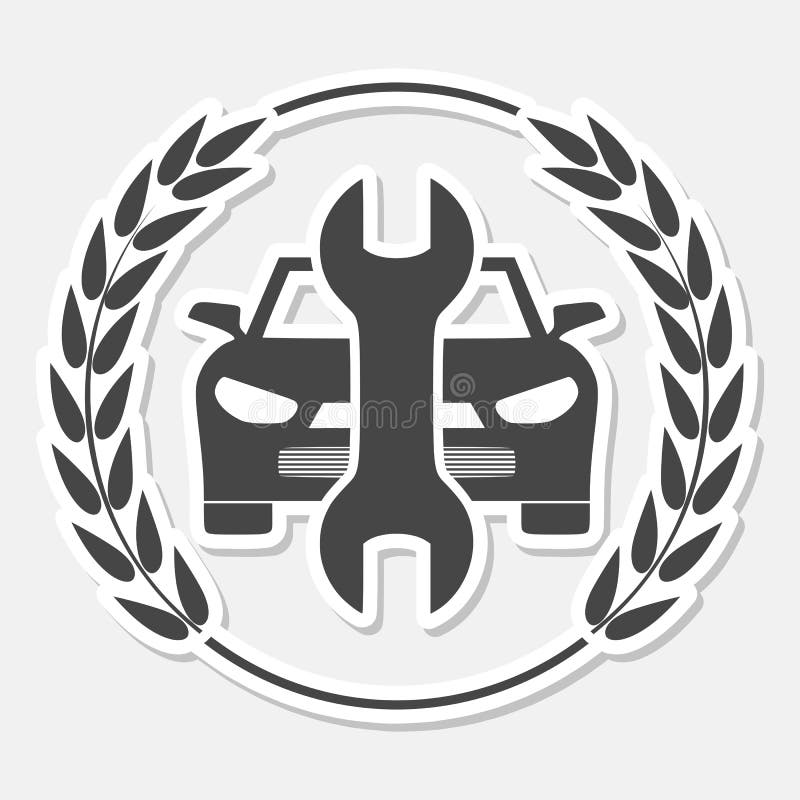 Auto Repair Black And White Stock Vector Illustration