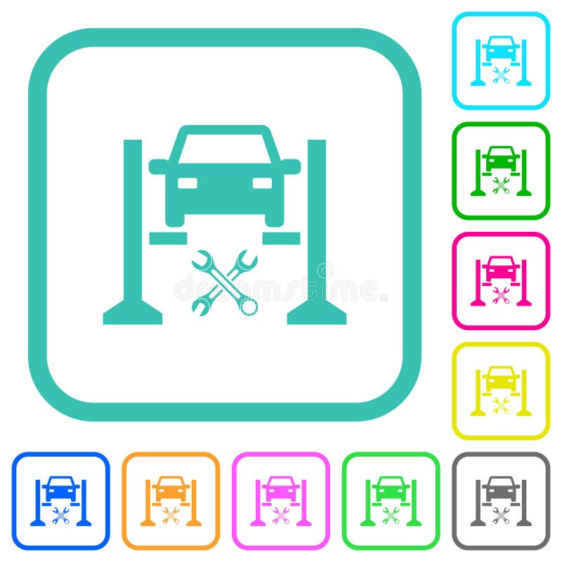 Car Service Vivid Colored Flat Icons Stock Vector - Illustration of ...