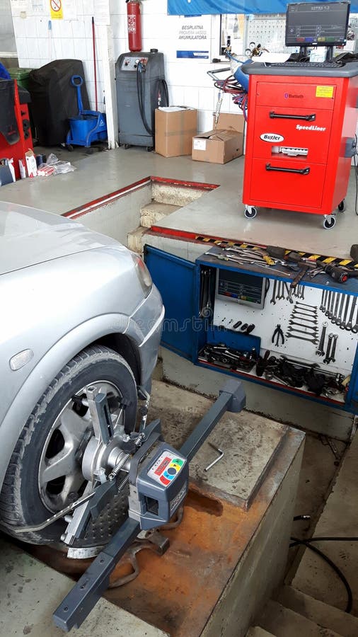 Car Service Wheeel Alignment Editorial Stock Image - Image of unaligned ...