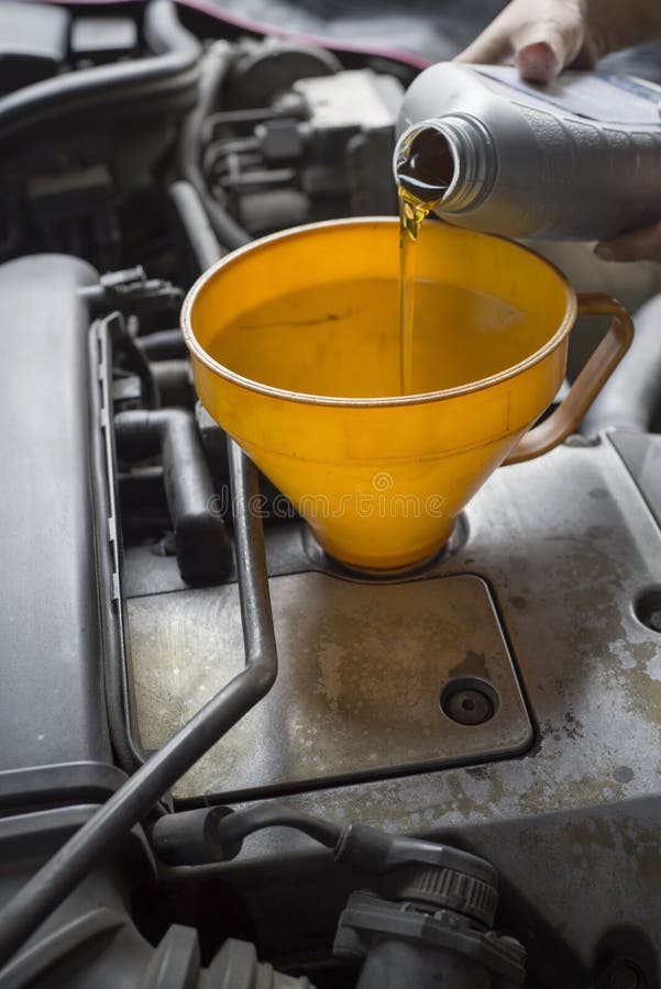 Car Servicing Lubricant Oil Engine. Stock Photo - Image of garage, lube ...