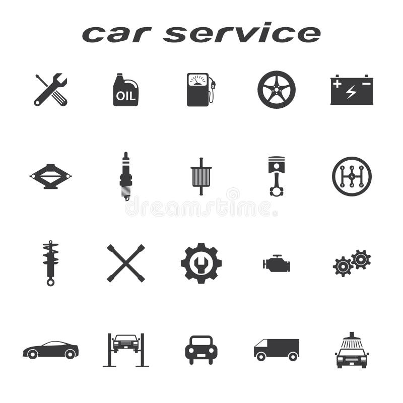 Big set car repair icons stock vector. Illustration of collection ...