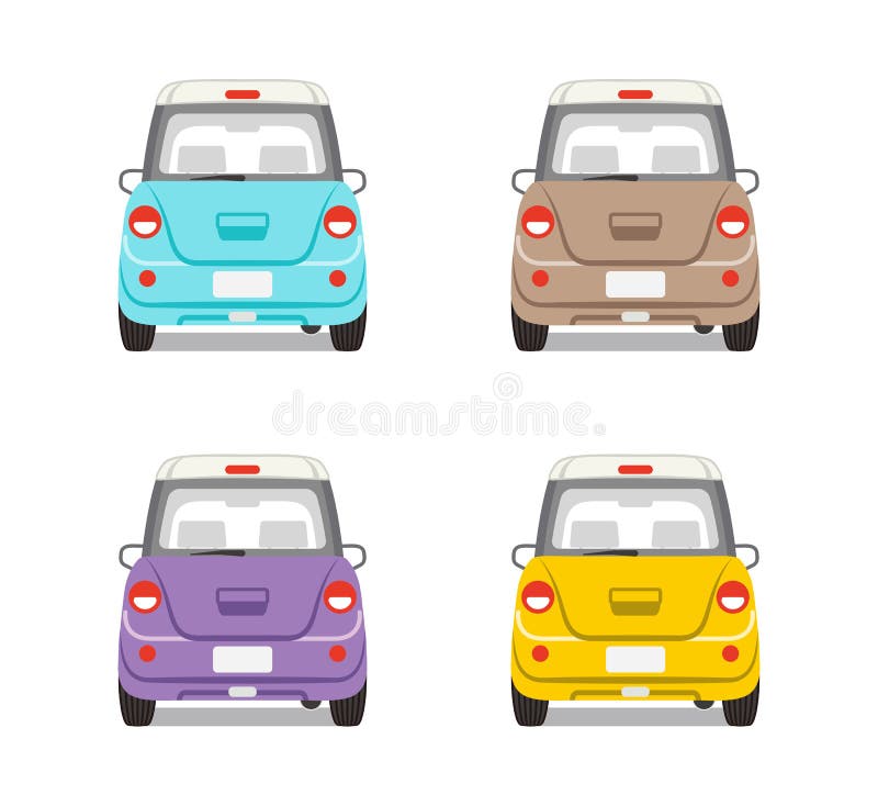 Car Set Four Colors -Front View Stock Vector - Illustration of ...