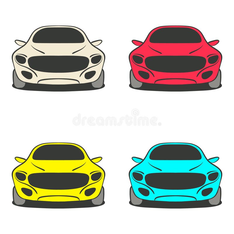 Car set four colors stock vector. Illustration of travel - 39599815