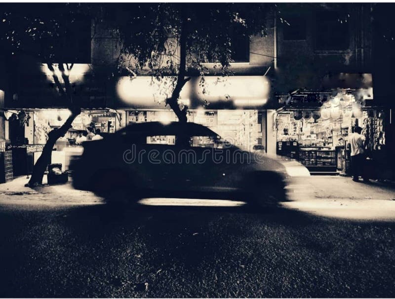 Car in shadows stock photo. Image of black, night, dark - 123637900