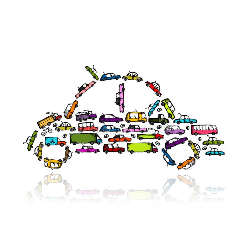 Car Shape Made from Transport for Your Design Stock Vector ...