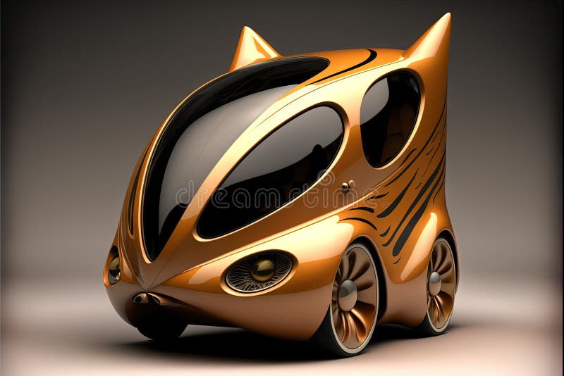Car Shaped Like a Cat Illustration Generative Ai Stock Illustration ...