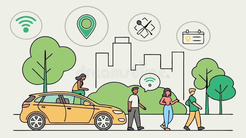 Car Sharing City Map Urban Mobility and Shared Transportation Service ...