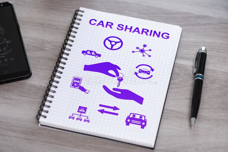 Car Sharing Concept on a Notepad Stock Photo - Image of carsharing ...