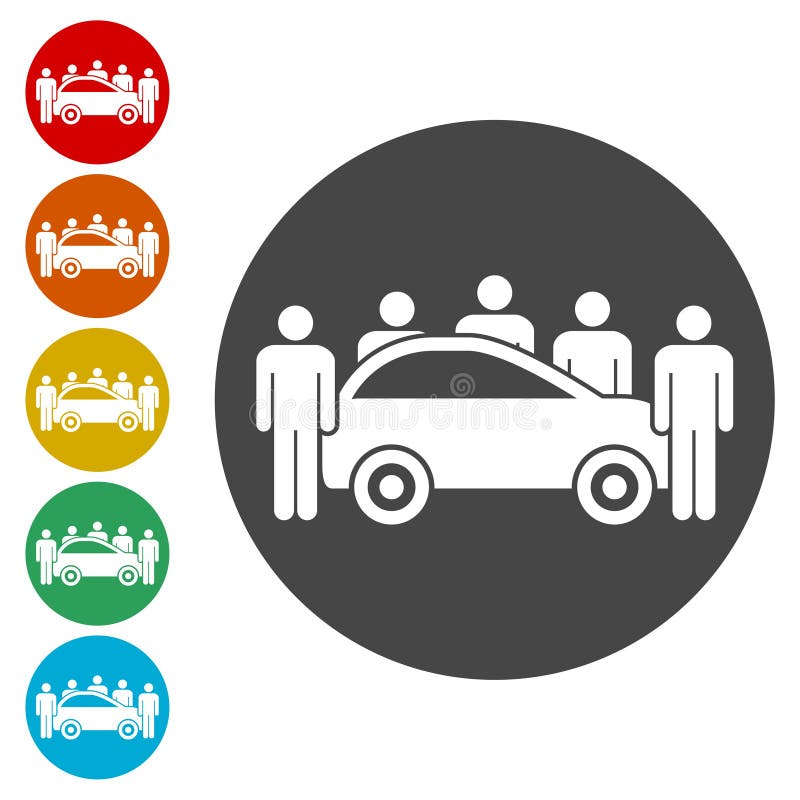 Car Sharing Icon, Car Sharing Symbol Stock Vector - Illustration of ...